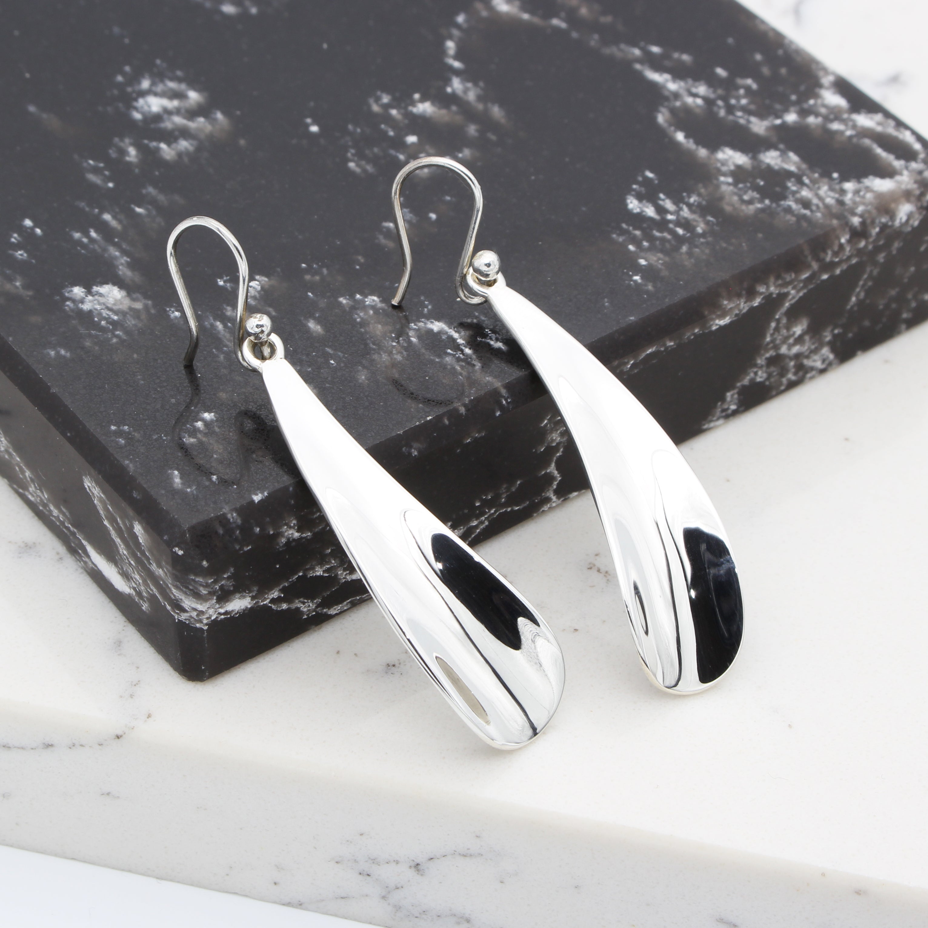 Silver Drop Earrings – Jantar Jewellery